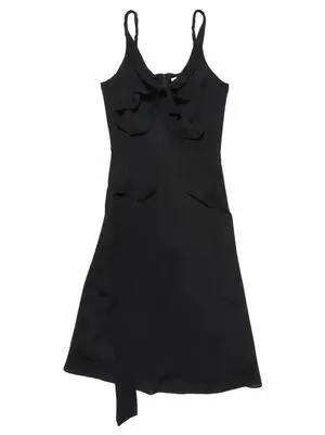 Acne Studios Bow Detail Silk Midi Dress - Black