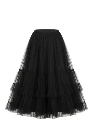 Valentino Garavani Layered Tulle Maxi Skirt - Black