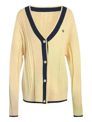 Adidas Chevron Knit V-neck Cardigan - Yellow