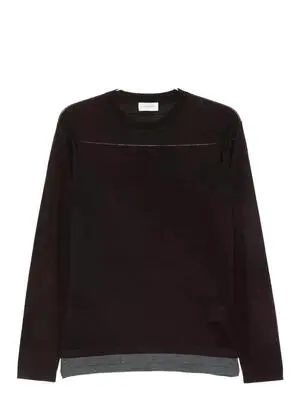 PAOLO PECORA Crew-neck Long-sleeve Knit - Brown