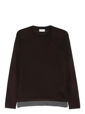 PAOLO PECORA Crew-neck Long-sleeve Knit - Brown