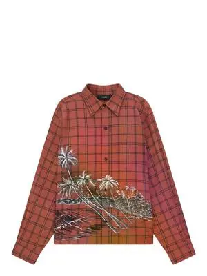 Amiri Palms Flannel Shirt - Brown