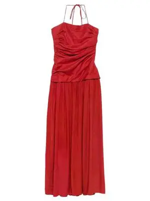 Faithfull The Brand Notte Ruched-bodice Maxi Dress - Red