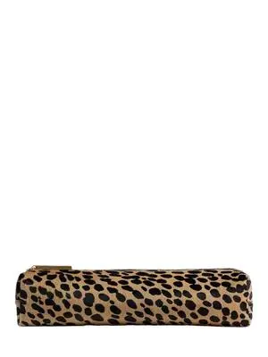 Khaite Kye Pencil Case In Heyna-print Haircalf - Brown