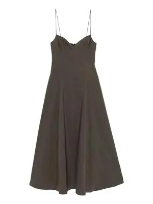 ST. AGNI Panelled Midi Dress - Brown