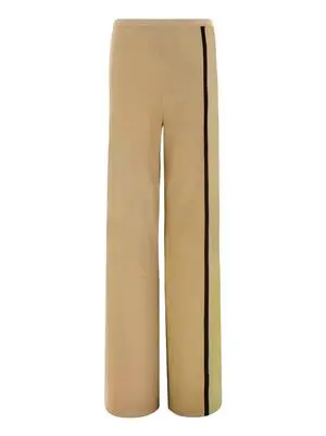 FERRAGAMO Viscose Trousers With Gancio Buckle - Neutrals