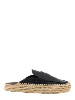 PALOMA BARCELO Belinda Raffia Platform Mules - Black