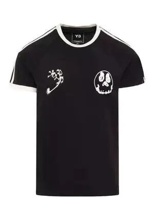 Y3 Skull-print 3-stripes T-shirt