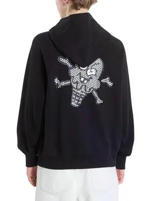 BILLIONAIRE BOYS CLUB - ICE CREAM Running Dog Rhinestone Hoodie - Black