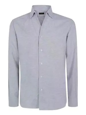 BARBA NAPOLI Button-down Long-sleeve Shirt - Grey