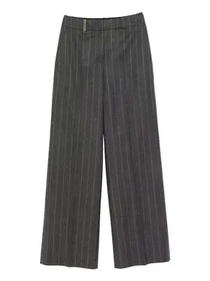 Peserico Charcoal Pinstripe Palazzo Pants - Grey
