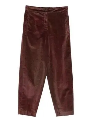 19.61 MILANO Corduroy-effect Cropped Trousers - Red