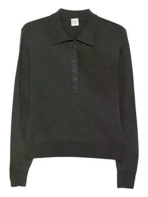 19.61 MILANO Fine Knit Polo Top - Green