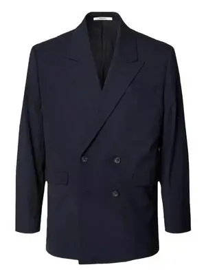 SELECTED Double-breasted Notch-lapel Blazer - Blue