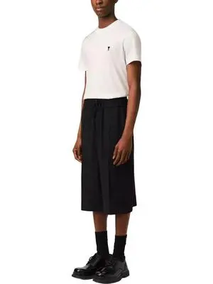 AMI Paris Elasticated Wool Bermuda Shorts - Black
