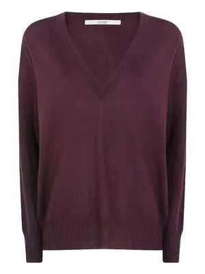 NUUR V-neck Wool Sweater - Purple