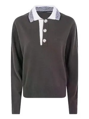 N°21 Wool Polo Sweater - Grey