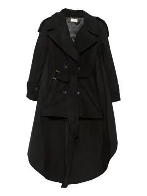 Elisabetta Franchi Belted Cape-panel Coat - Black