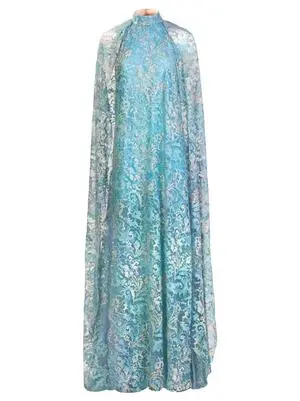 Silvia Tcherassi Cape Maxi Dress - Blue