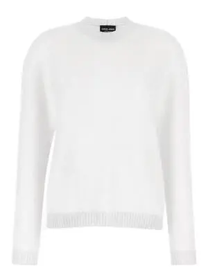 Giorgio Armani Long-sleeve Crew Neck Sweater - White