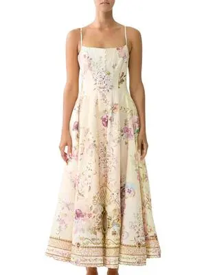 Camilla Camilla Adorned In Aranjuez Floral-Print Corset Maxi Dress Pink