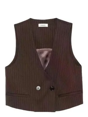 Sandro Pinstripe Pattern Cropped Vest - Brown