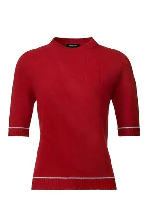 Fabiana Filippi Contrast Trim Fine Knit Sweater - Red