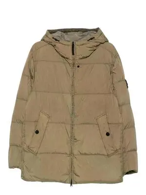 Stone Island Padded Hooded Jacket - Green