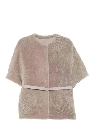 MANZONI 24 Belted Short-sleeve Jacket - Neutrals