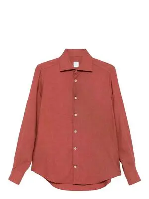 Eleventy Button-down Long-sleeve Shirt - Red