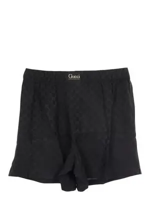 Gucci Gg Pattern Silk Jacquard Shorts - Black