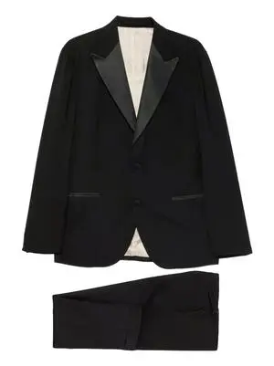 Eleventy Peak-lapel Single-breasted Suit - Black