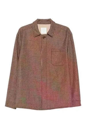 Eleventy Houndstooth-pattern Shirt Jacket - Brown