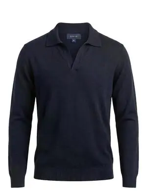 Sease Open-collar Wool Sweater - Blue
