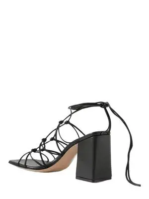 GIANVITO ROSSI Minas Knotted Leather Sandals - Black