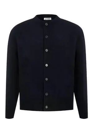JIL SANDER Crew Neck Button-up Cardigan - Blue
