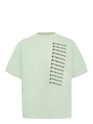 PLEASURES Logo-print Slip-pocket T-shirt - Green