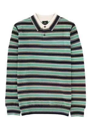 Paul Smith Striped Merino-wool Polo Shirt - Green