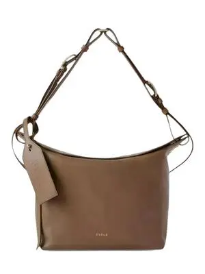 Furla Logo-stamp Luggage-tag Tote Bag - Brown