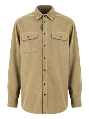 Dsquared2 Corduroy Chest-pocket Shirt - Neutrals