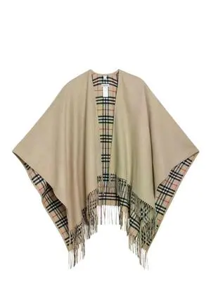Burberry Reversible Fringed Cape - Neutrals