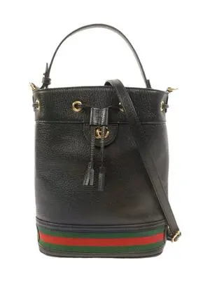 Gucci Ophidia Web Bucket Bag - Black