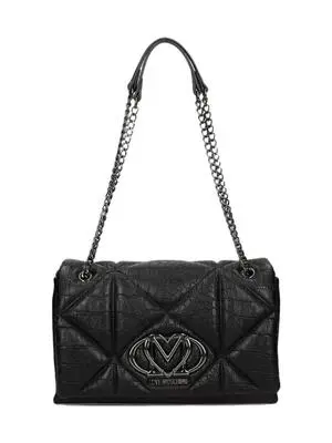 Moschino Logo-appliqué Shoulder Bag - Black