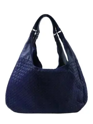 Bottega Veneta Intrecciato Leather Shoulder Bag - Blue