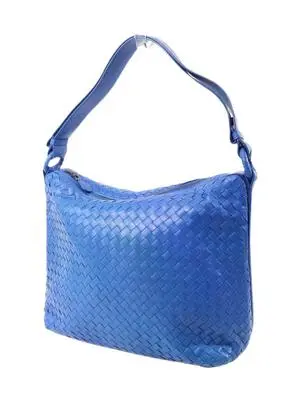 Bottega Veneta Intrecciato Leather Shoulder Bag - Blue
