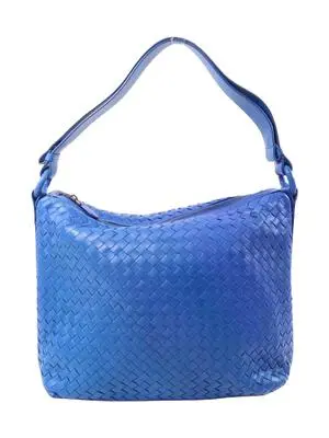 Bottega Veneta Intrecciato Leather Shoulder Bag - Blue