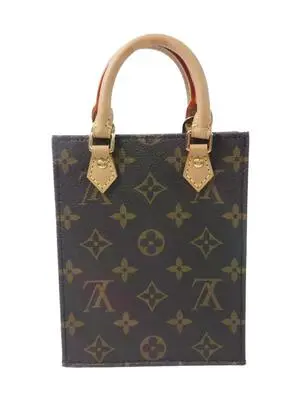 LOUIS VUITTON Petit Sac Plat Monogram Tote Bag - Brown
