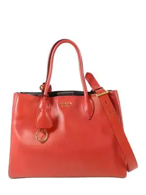 Prada Leather Tote Bag - Red