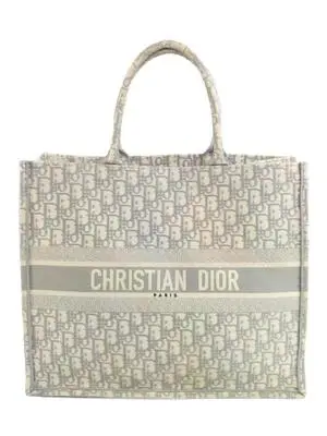 Dior Large Book Tote Oblique Tote Bag - Grey
