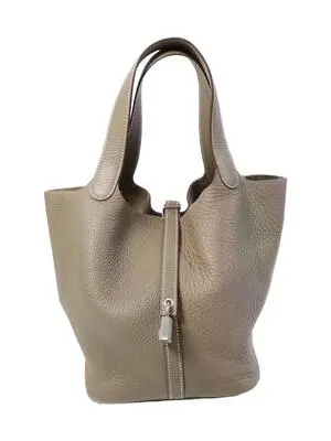 Hermès Hermès Picotin Leather Tote Bag Neutrals